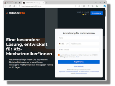 B2B-Plattform Autodoc Pro auch in Deutschland verfügbar - Reifenpresse.de